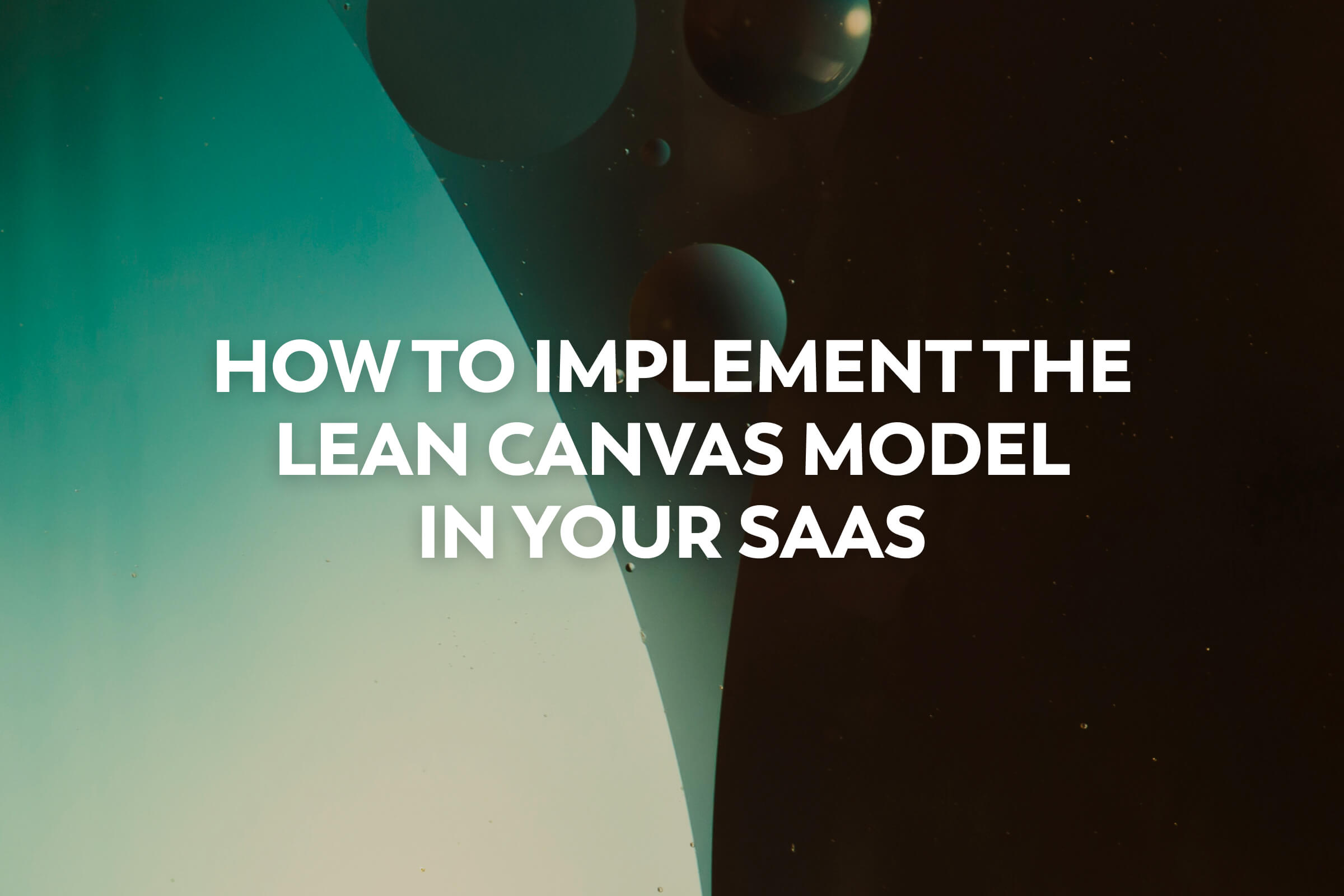 How to Implement The Lean Canvas Model in Your SaaS